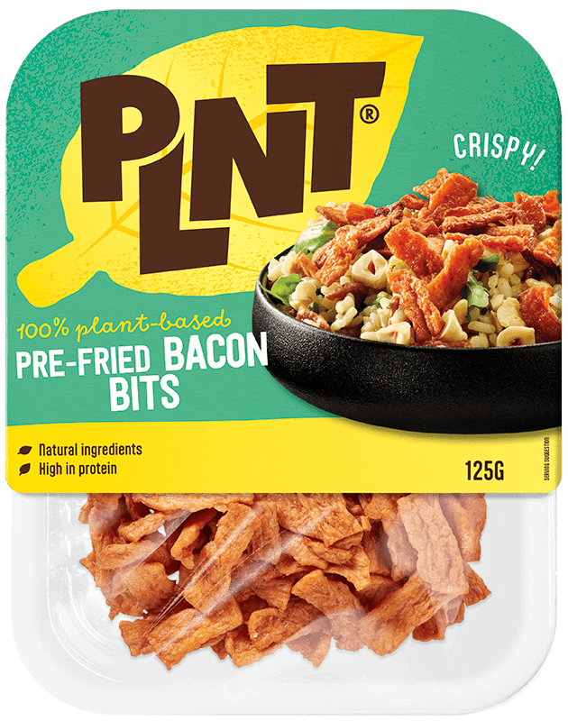 PLNT 100% pflanzenbasierte vorgebratene Baconstücke - PLNT PLNT 100% pflanzenbasierte vorgebratene Baconstücke - PLNT